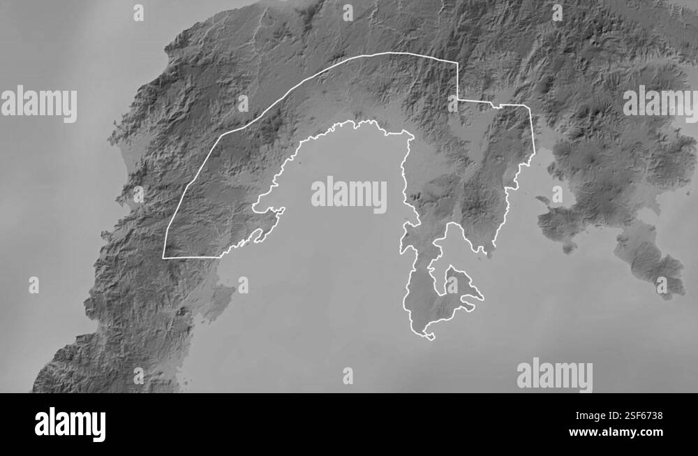Zamboanga Sibugay, Philippines, extruded. Grayscale Stock Video Footage ...