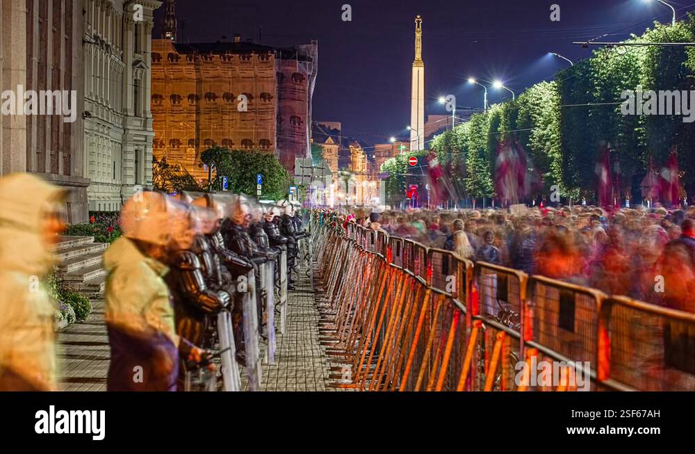 police riot troop make protective barrier between crowd of people in ...