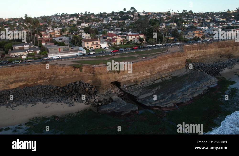 San Diego Cliffs, California USA. Aerial View of Upscale Coastline ...