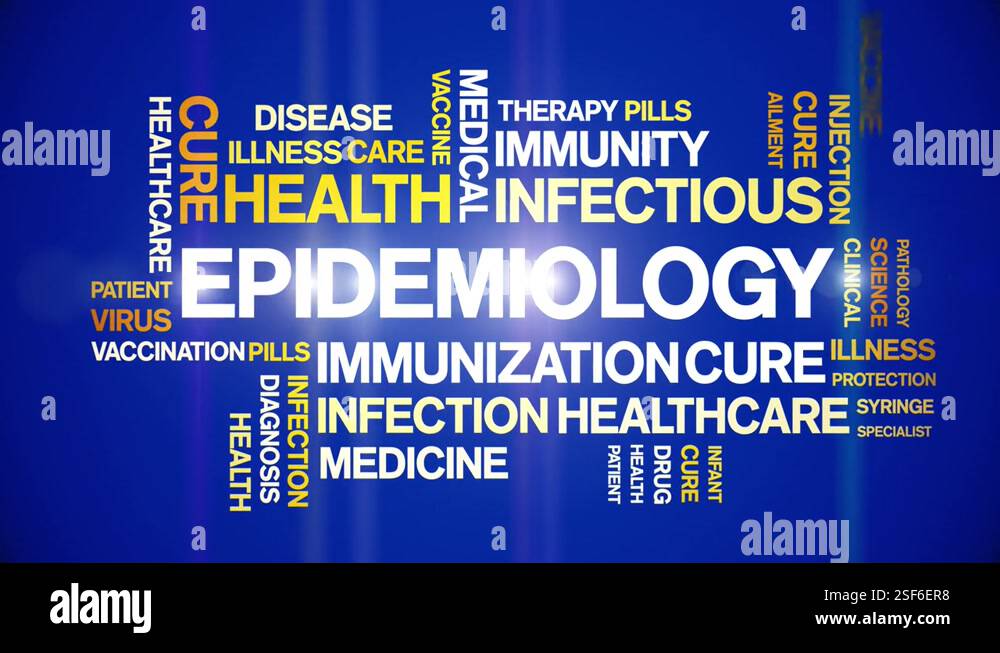 Epidemiology animated word cloud,animation kinetic typography seamless ...