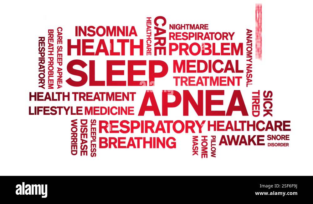 Sleep Apnea animated word cloud,animation kinetic typography seamless ...