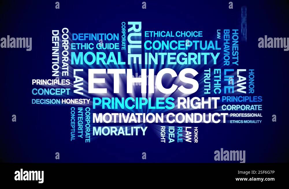 Ethics animated word cloud,text animation kinetic typography seamless ...