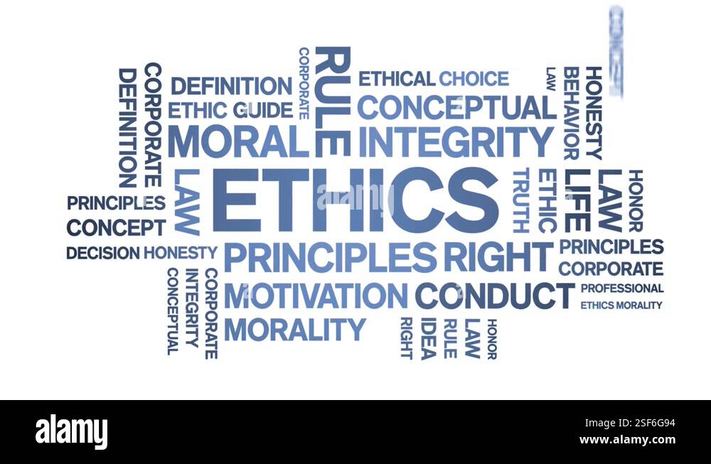 Ethics animated word cloud,text animation kinetic typography seamless ...
