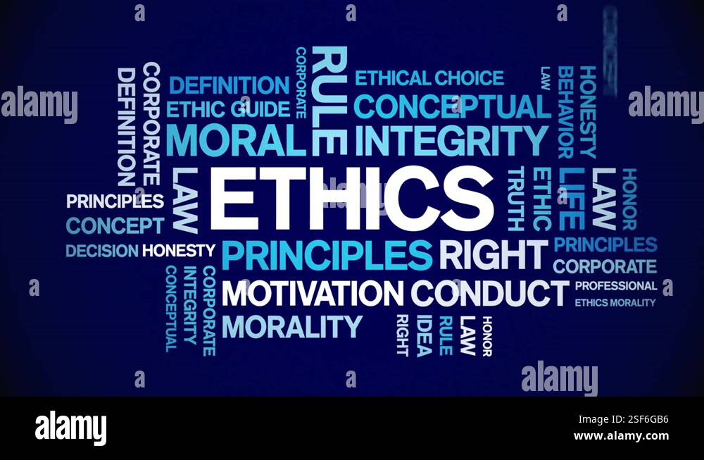 Ethics animated word cloud,text animation kinetic typography seamless ...