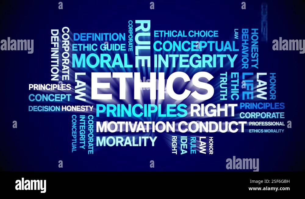 Ethics animated word cloud,text animation kinetic typography seamless ...