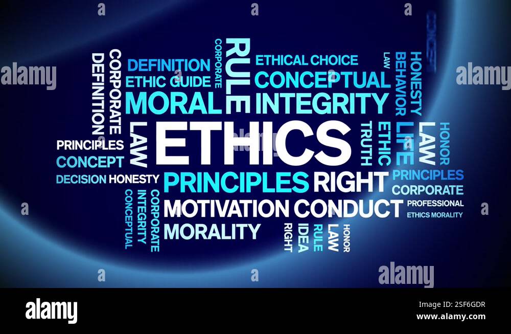 Ethics animated word cloud,text animation kinetic typography seamless ...