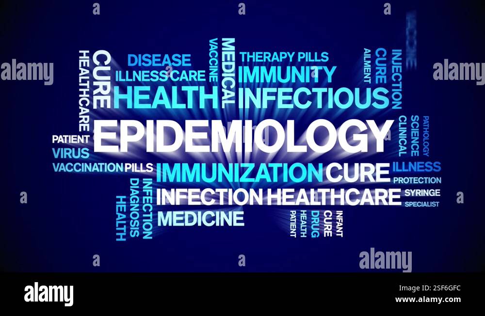 Epidemiology animated word cloud,animation kinetic typography seamless ...
