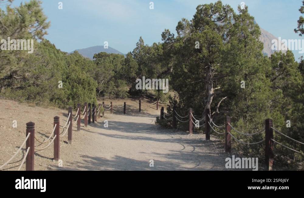 Walking along mountain path. Golitsyn trail, Crimea Stock Video Footage ...