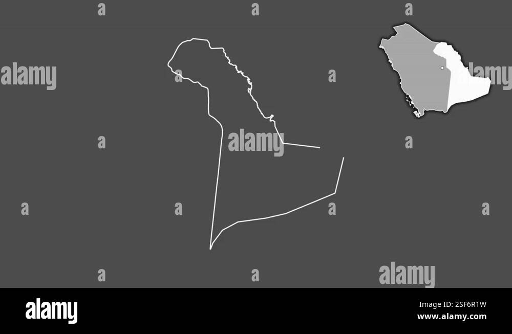 Ash-Sharqiyah, Saudi Arabia, extruded and isolated. Grayscale Stock ...
