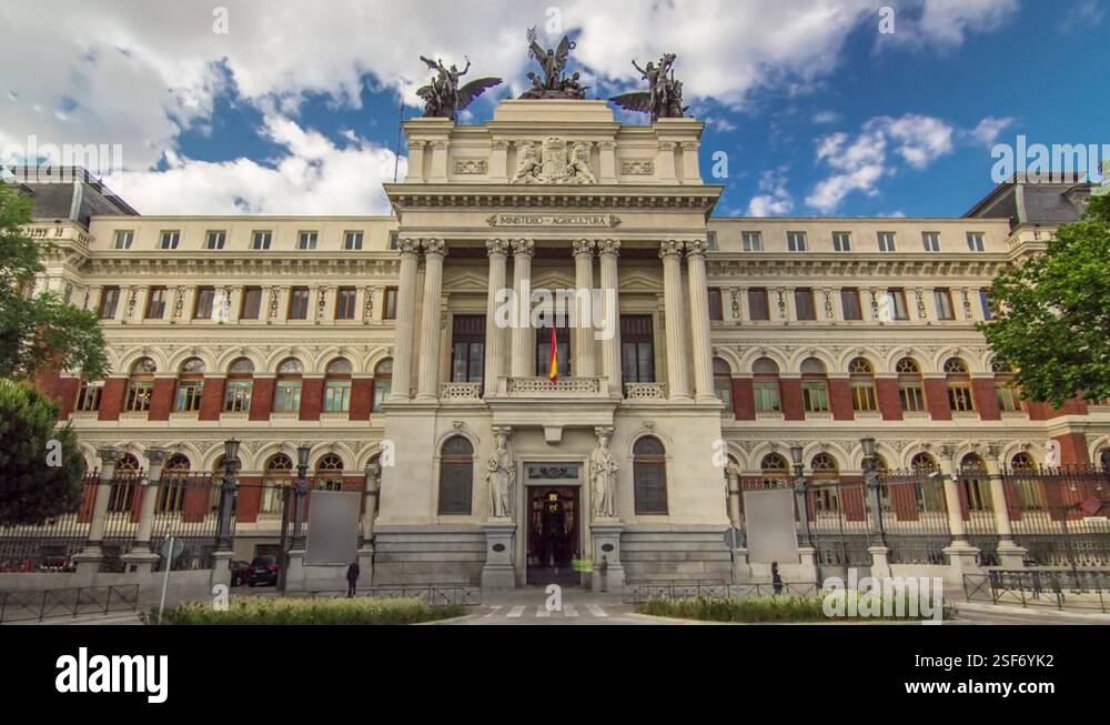 Government palace facade the Ministry of Agriculture building timelapse ...