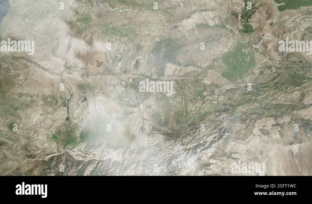 Zoom of the earth from space to the city of Marrakech, Morocco Stock ...