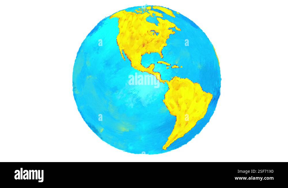 Earth globe crazy crayon drawing crazy pulsing cartoon, animation Stock ...