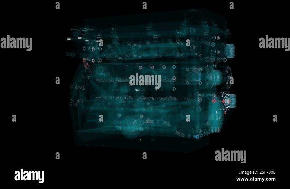 3D rendering, Holographic Particle engine Stock Video Footage - Alamy