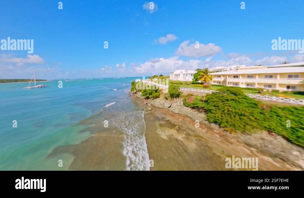 FPV of Scenic Beach in Senator Puerto Plata Spa Resort in Dominican ...