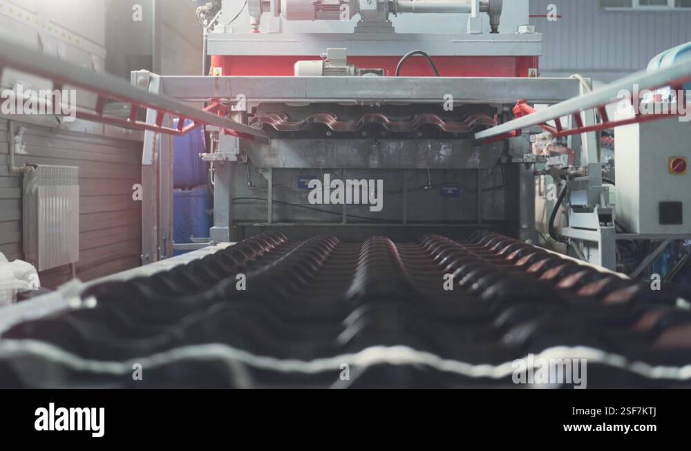Manufacturing of metal roof tile. Automated production line.Technology ...