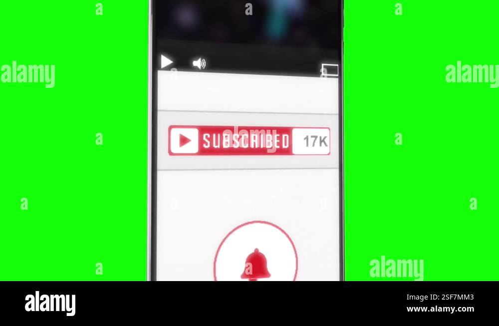 Subscriber counter on a smartphone over green screen Stock Video ...