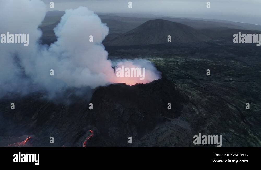 Geldingadalur Eruption - Smoke Rising From Crater Of Fagradalsfjall ...