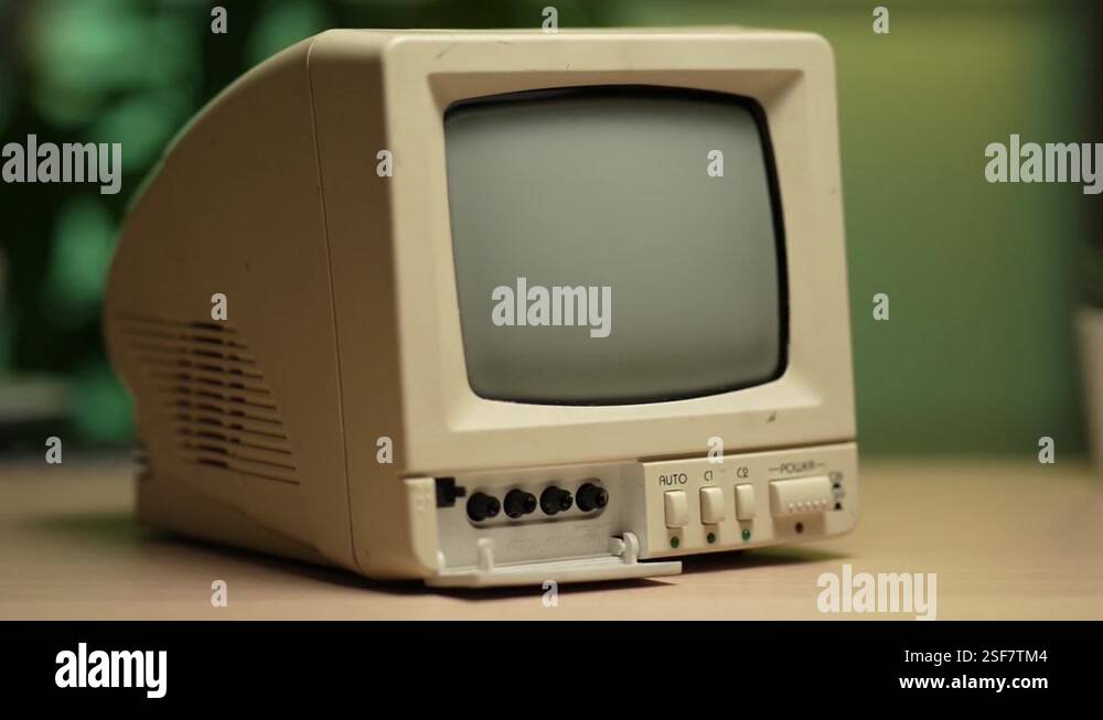 Vintage CRT TV From 90s 80s Retro Television Screen Stock Video Footage ...