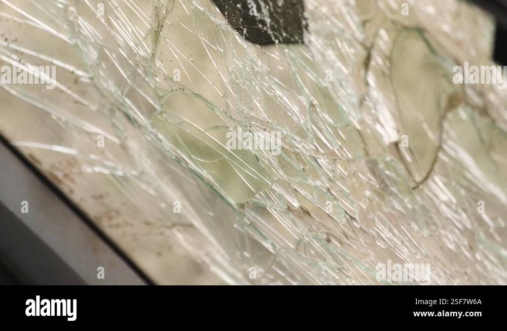 Front windshield of a van, destroyed and borken Stock Video Footage - Alamy