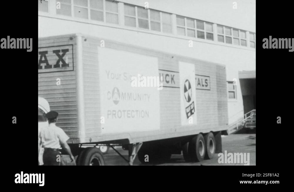 1960s: Outside of Prudential building. Delivery truck building loading ...