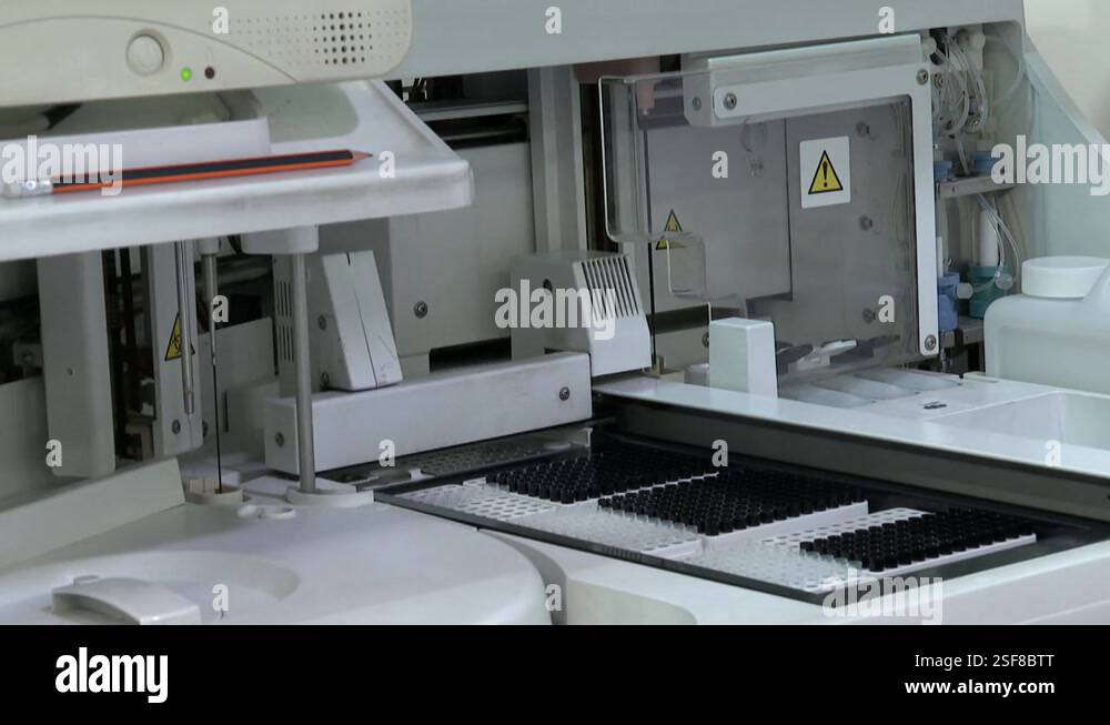 Automated process of biological samples research in biochemistry analyzer Stock Video Footage ...