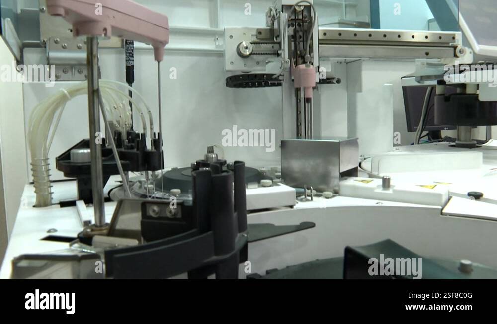 Automated process of biological samples research in biochemistry analyzer Stock Video Footage ...
