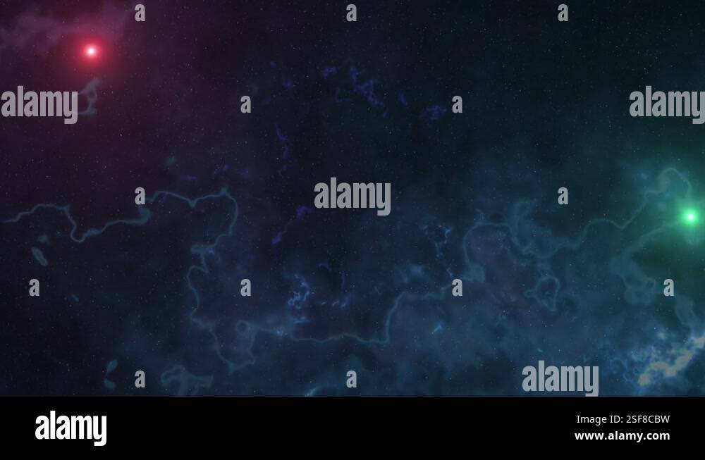 Flying through the nebula in space, we get into the black void of a vacuum with Stock Video ...