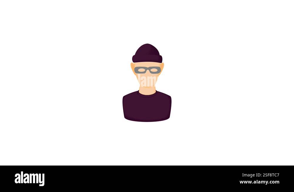Bandit icon animation Stock Video Footage - Alamy