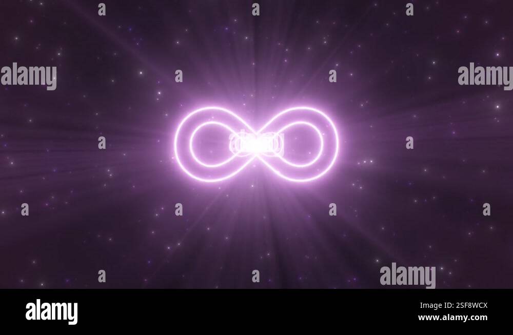 Infinity Symbol Sign Shape Moving Bright Neon Lights Tunnel Forever ...