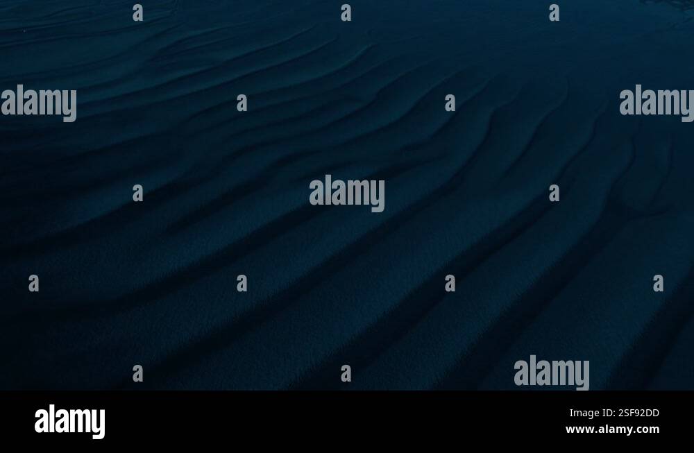 Wavelike Sand Formation At The Beach At Night. - aerial Stock Video ...