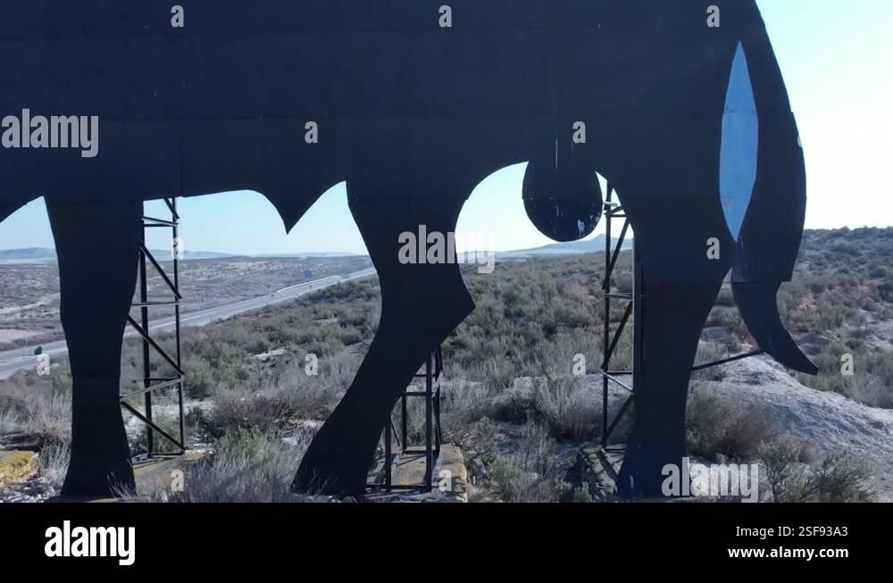 Spain ´s iconic Bull view, in Bajo Aragon Stock Video Footage - Alamy