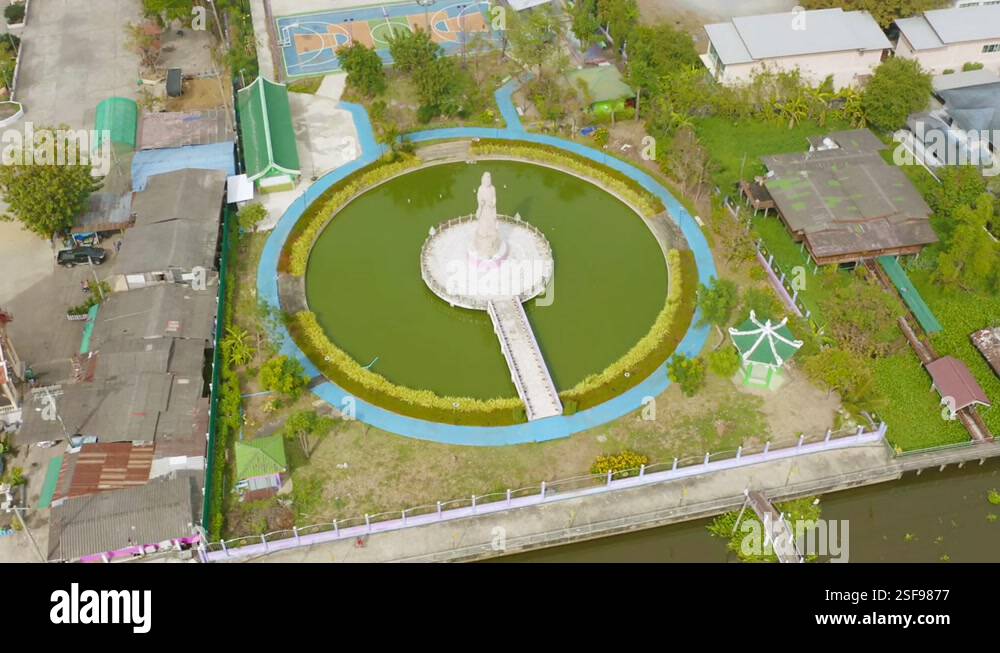 Aerial top view of goddess Guan Yin Shrine, Fo Guang Shan Thaihua ...