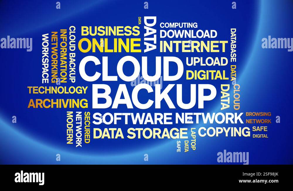 Cloud backup animated word cloud,animation kinetic typography seamless ...