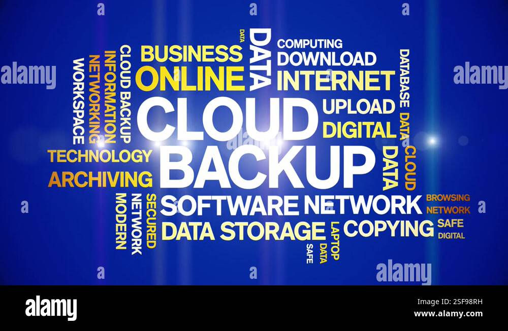 Cloud backup animated word cloud,animation kinetic typography seamless ...