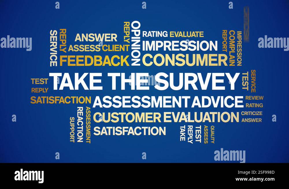 Take The Survey animated word cloud,animation kinetic typography ...