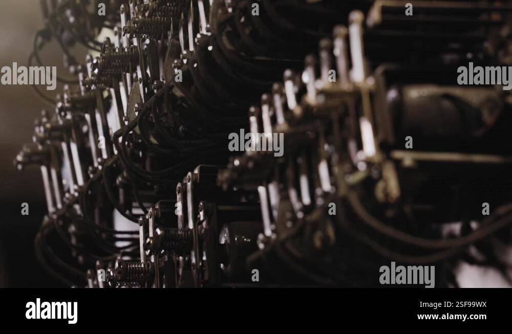 Close up view of elevator switchgear of a manual elevator located ...