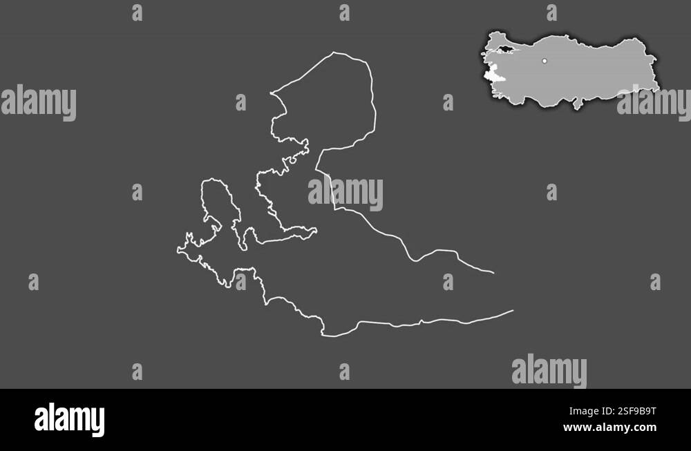 Izmir, Turkiye, Turkey, extruded and isolated. Grayscale Stock Video ...