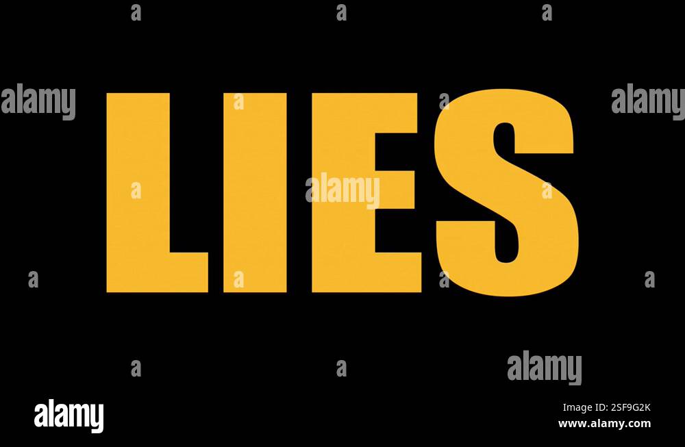 Animation: switching between the words Fake and Lies (big characters ...