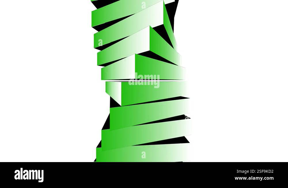 Green tower spinning. Jenga tower. Animation illustrating growth Stock ...