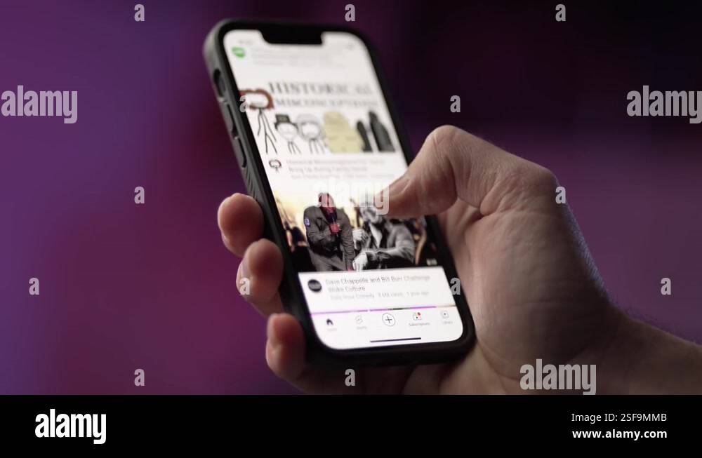 Youtube Mobile App Browsing Videos on a Smart Phone Stock Video Footage ...