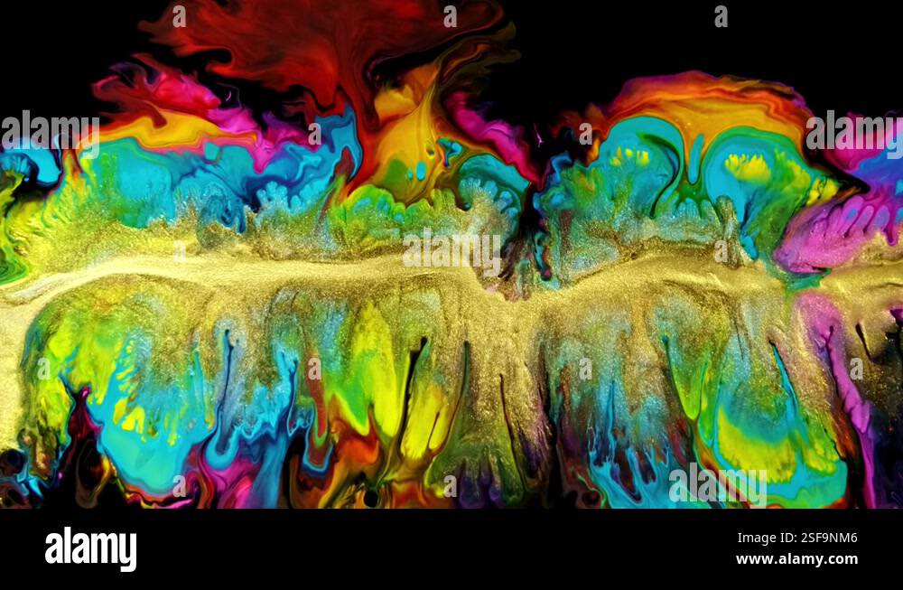 Magic mixing of color. isolated on black background Stock Video Footage ...