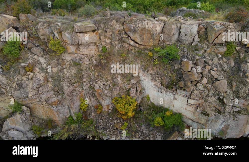 Protruding rocks from earth crust as result of movement of tectonic ...