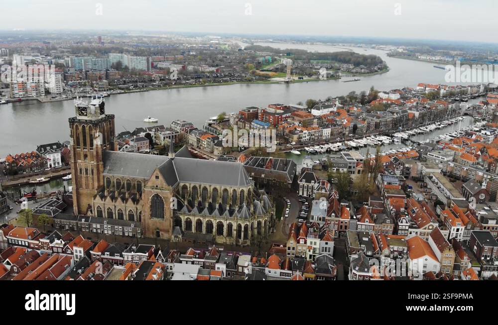 Aerial view of Dordrecht, The Netherlands Stock Video Footage - Alamy