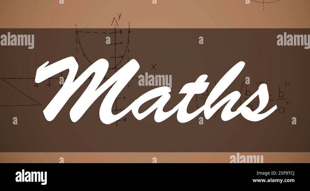 Animation of math text over mathematical equations on brown background ...