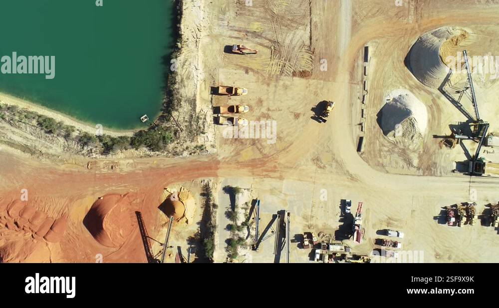 Large earth mover on live quarry site moving from one location to ...