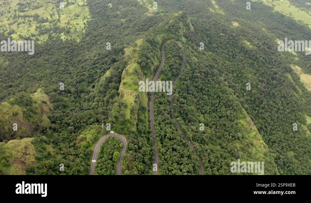 Dense Woods And Scenic Mountain Pass Of Tamhini Ghat, Maharashtra ...