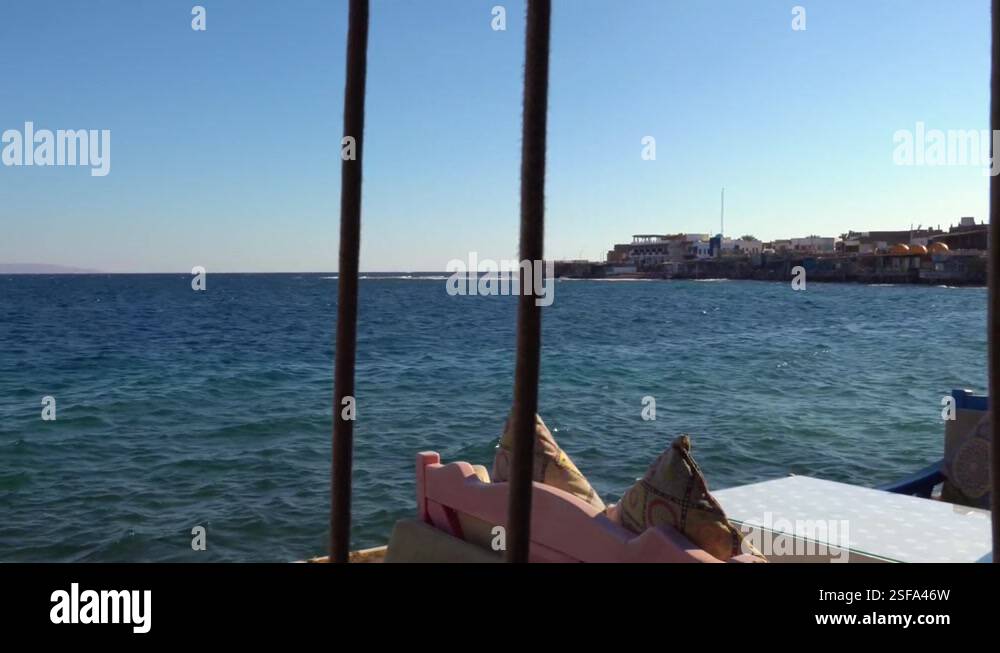 Red sea beach cafe in dahab sinai egypt 4k Stock Video Footage - Alamy