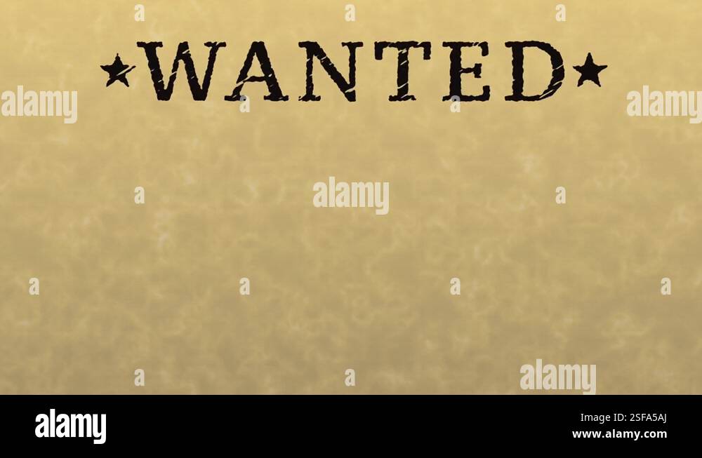Wild West Wanted on Paper Texture Stock Video Footage - Alamy