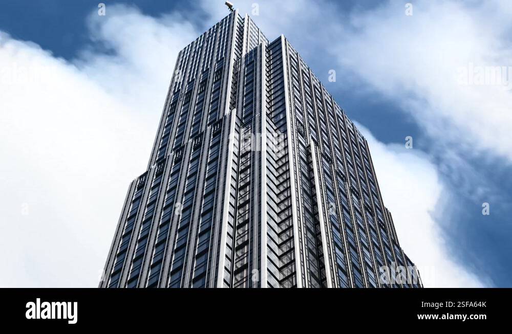 Tall office block towering above downtown Hong Kong Stock Video Footage ...