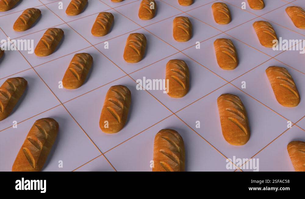 Rows of loaves of bread Stock Video Footage - Alamy